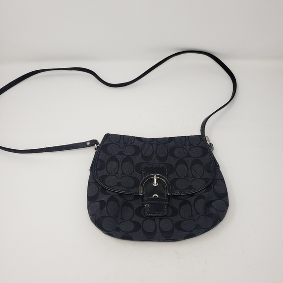 Coach | Bags | Coach Signature Black Jacquard Swingpack Crossbody Bag ...